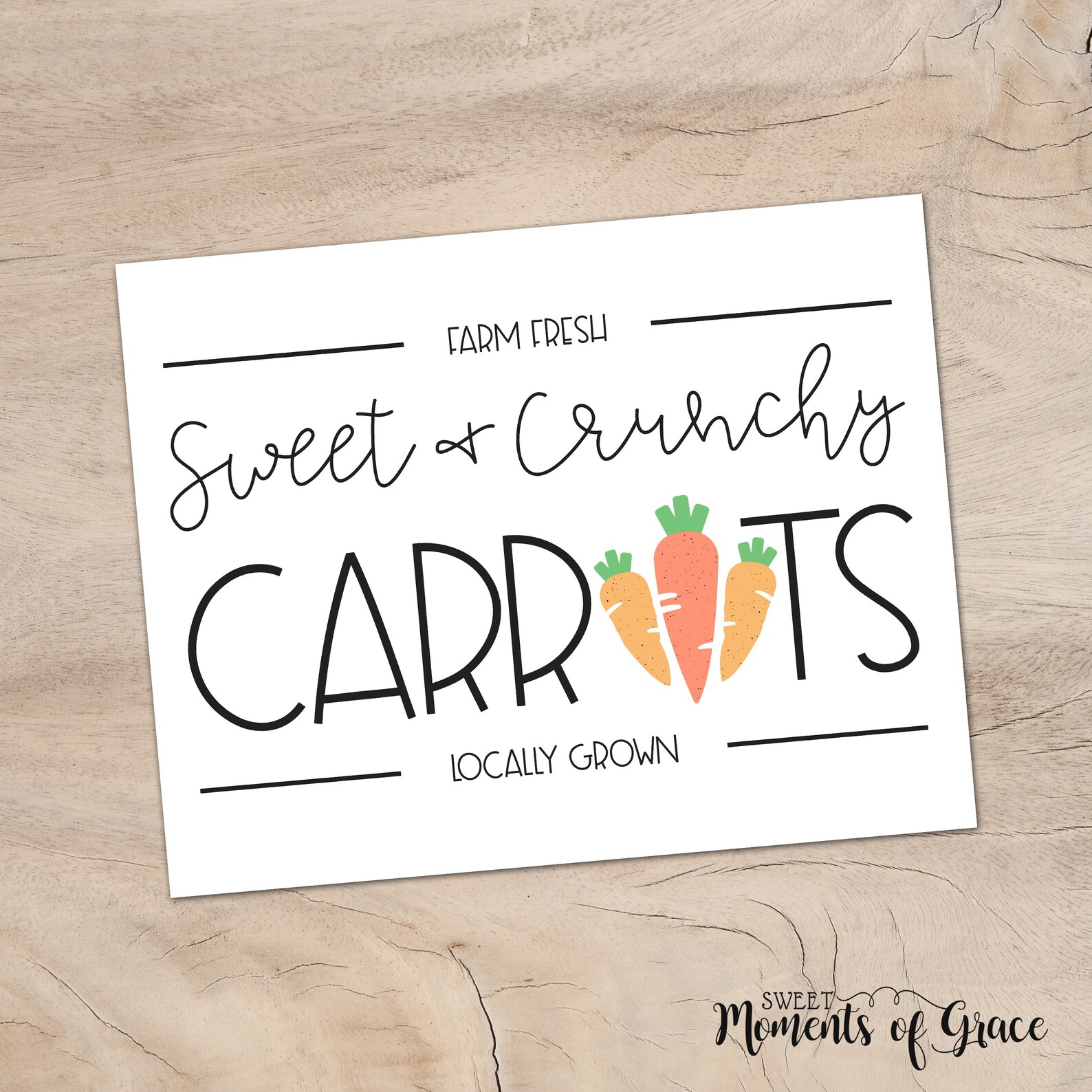 Carrot Patch Printable Wall Art Sweet and Crunchy Carrots - Etsy