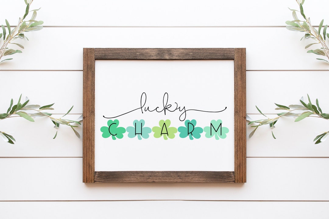 Lucky Charm St. Patrick's Day Printable Wall Art With Ombre Green ...