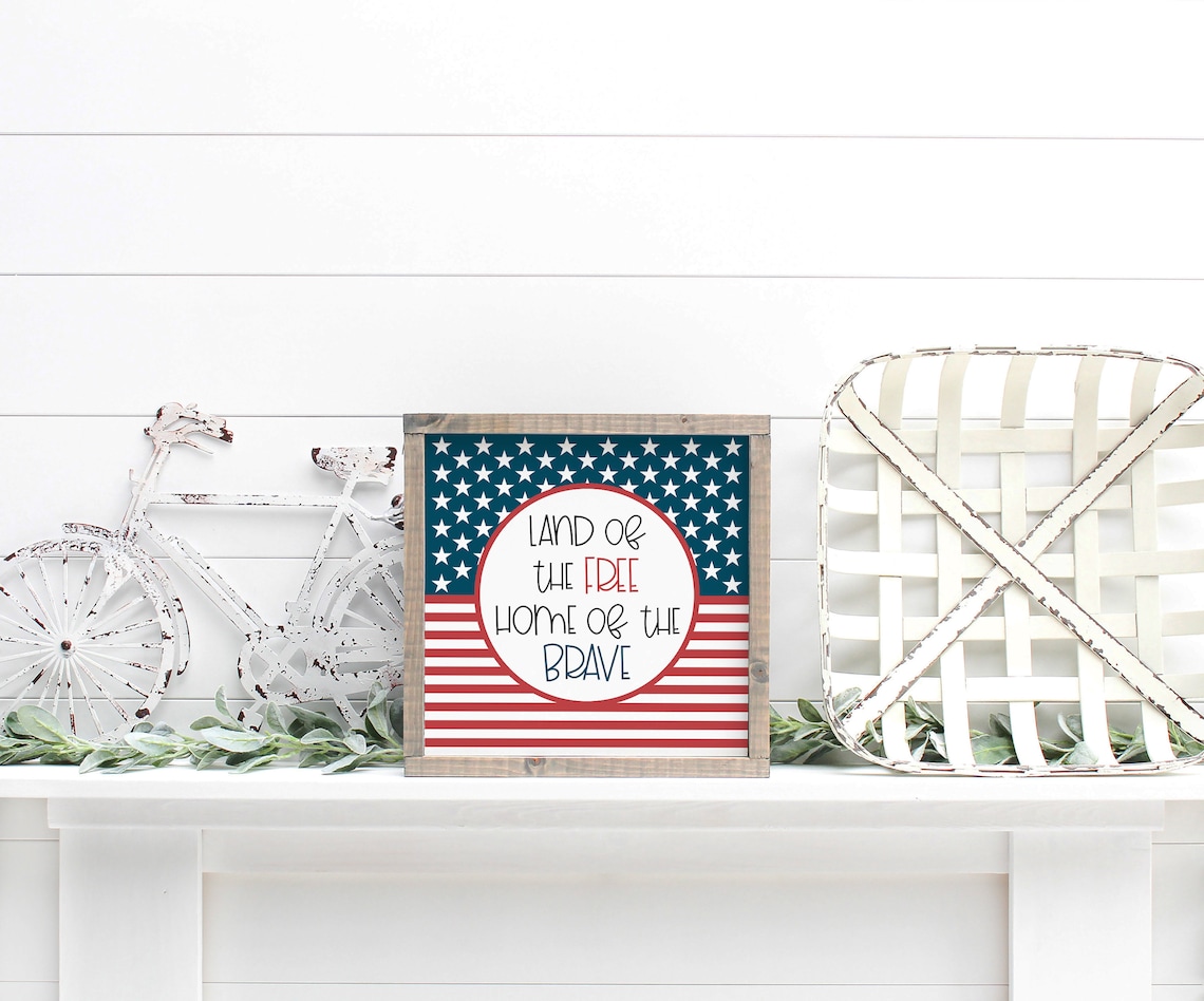 Land of the Free Home of the Brave Printable Wall Art | Etsy