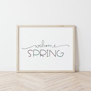 Welcome Spring Printable Wall Art, Spring Home Decor, Farmhouse Home ...
