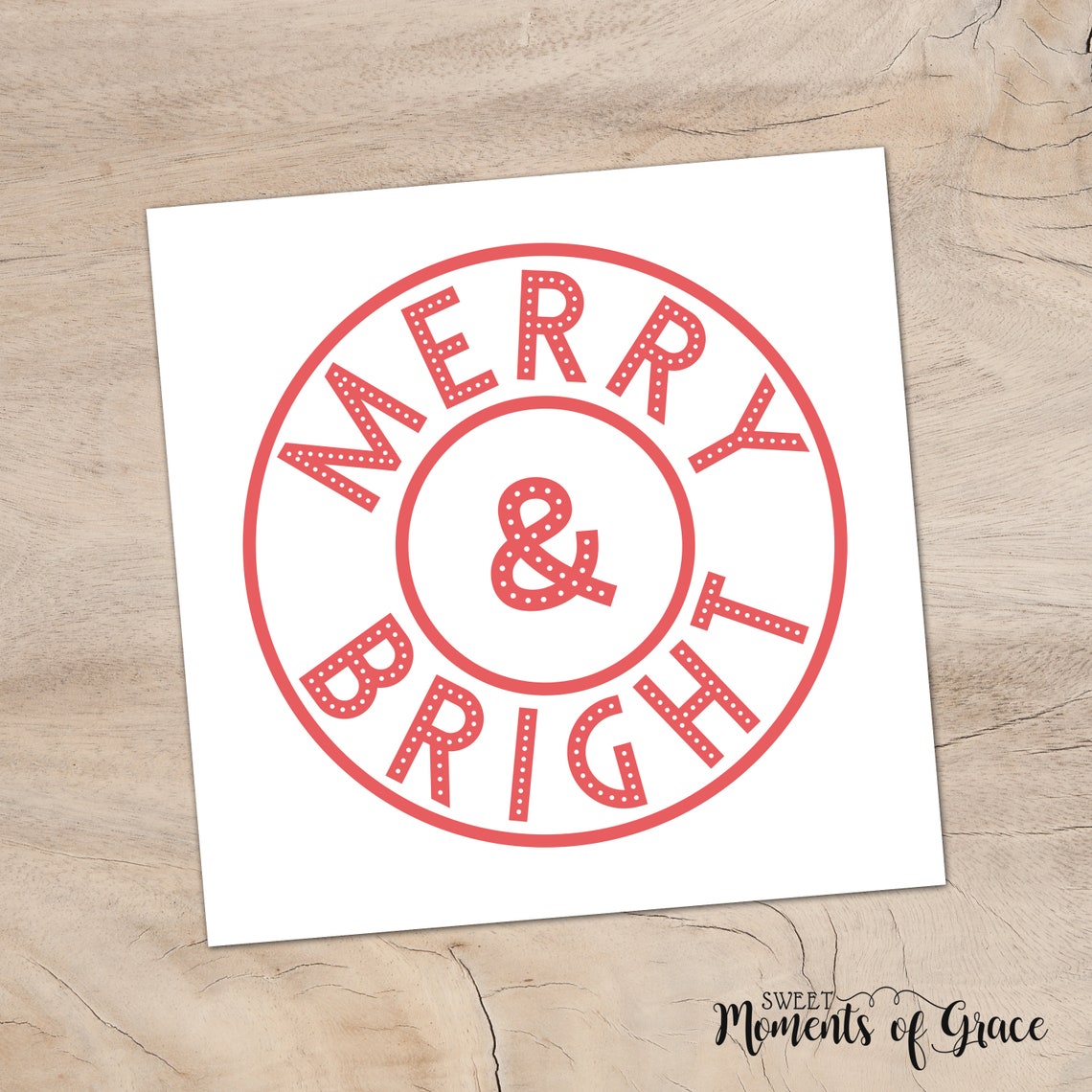 Retro Style Merry and Bright Printable Christmas Sign Modern | Etsy
