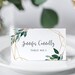Greenery Place Card Template, Printable Place Card Wedding, Anniversary ...