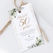 50th Anniversary Favors Tag, Cheers to 50 Years Tag, Anniversary Thank ...