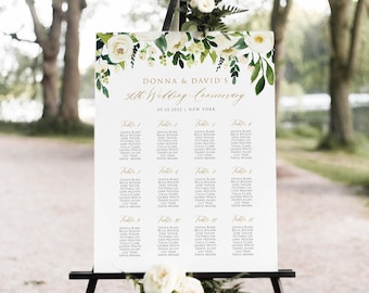 50th Anniversary Poster Greenery 50th Anniversary Sign - Etsy
