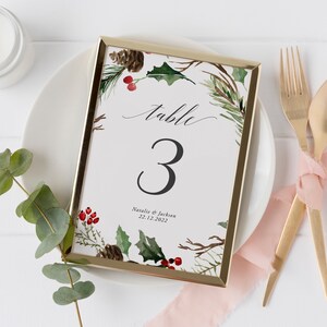 Table Number Template, Christmas Table Number, Wedding Table Number ...
