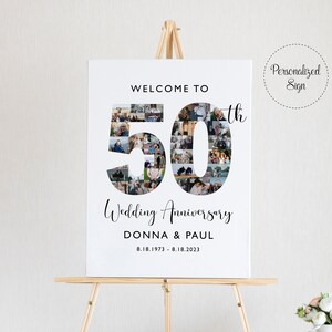 Custom 50th Anniversary Sign, Number 50 Year Picture Collage ...