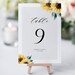 Sunflower Table Number Card Template, Sunflower Table Number, Wedding ...