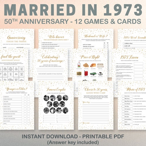50th Anniversary Game Bundle Anniversary Party Games - Etsy
