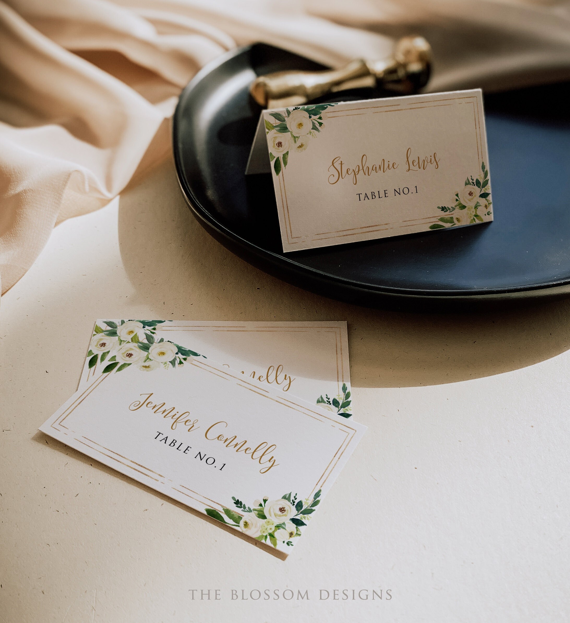 Greenery Place Card Template Printable Place Card Wedding - Etsy