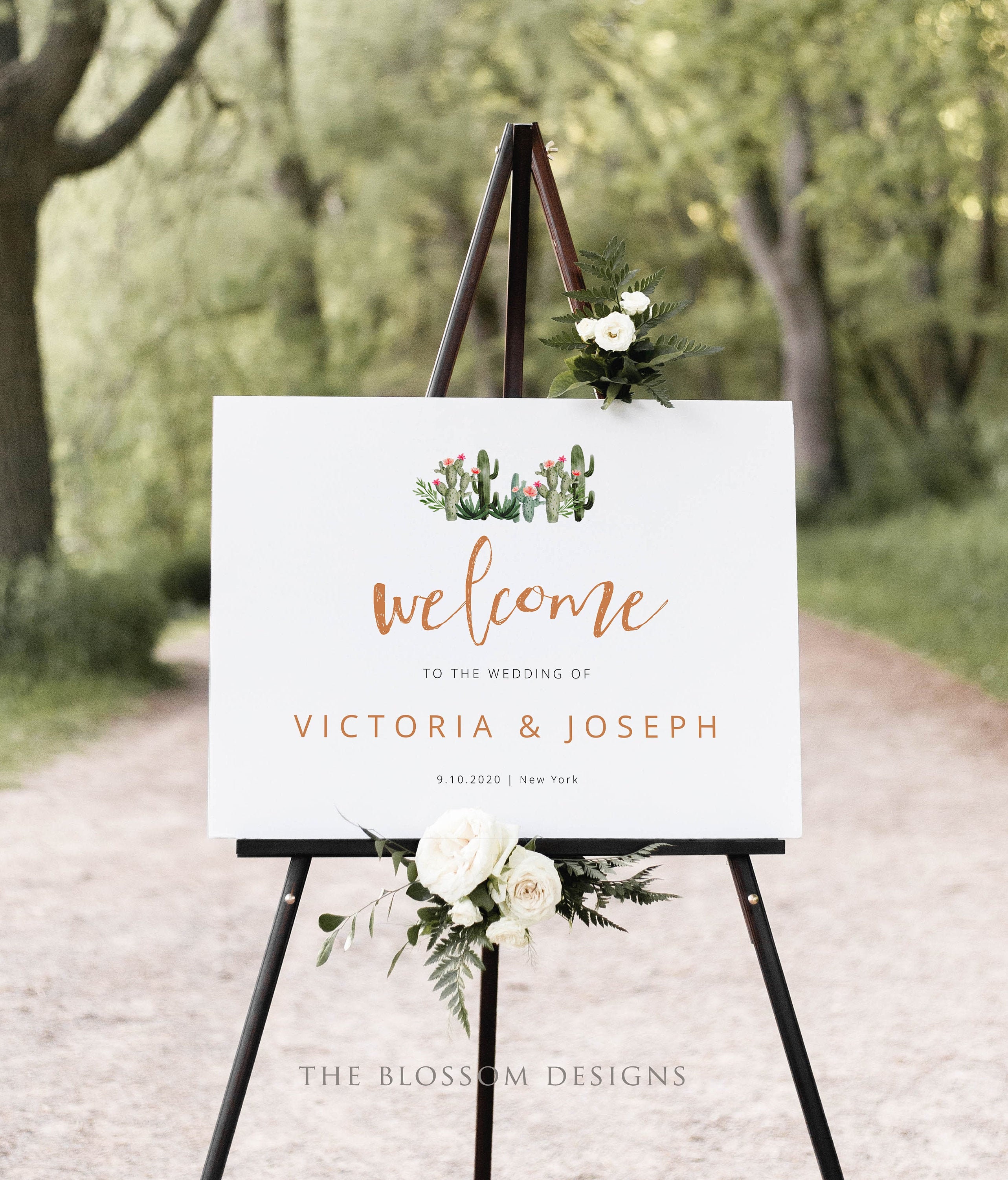 Cactus Wedding Welcome Sign Template, Desert Summer Decor (digital ...