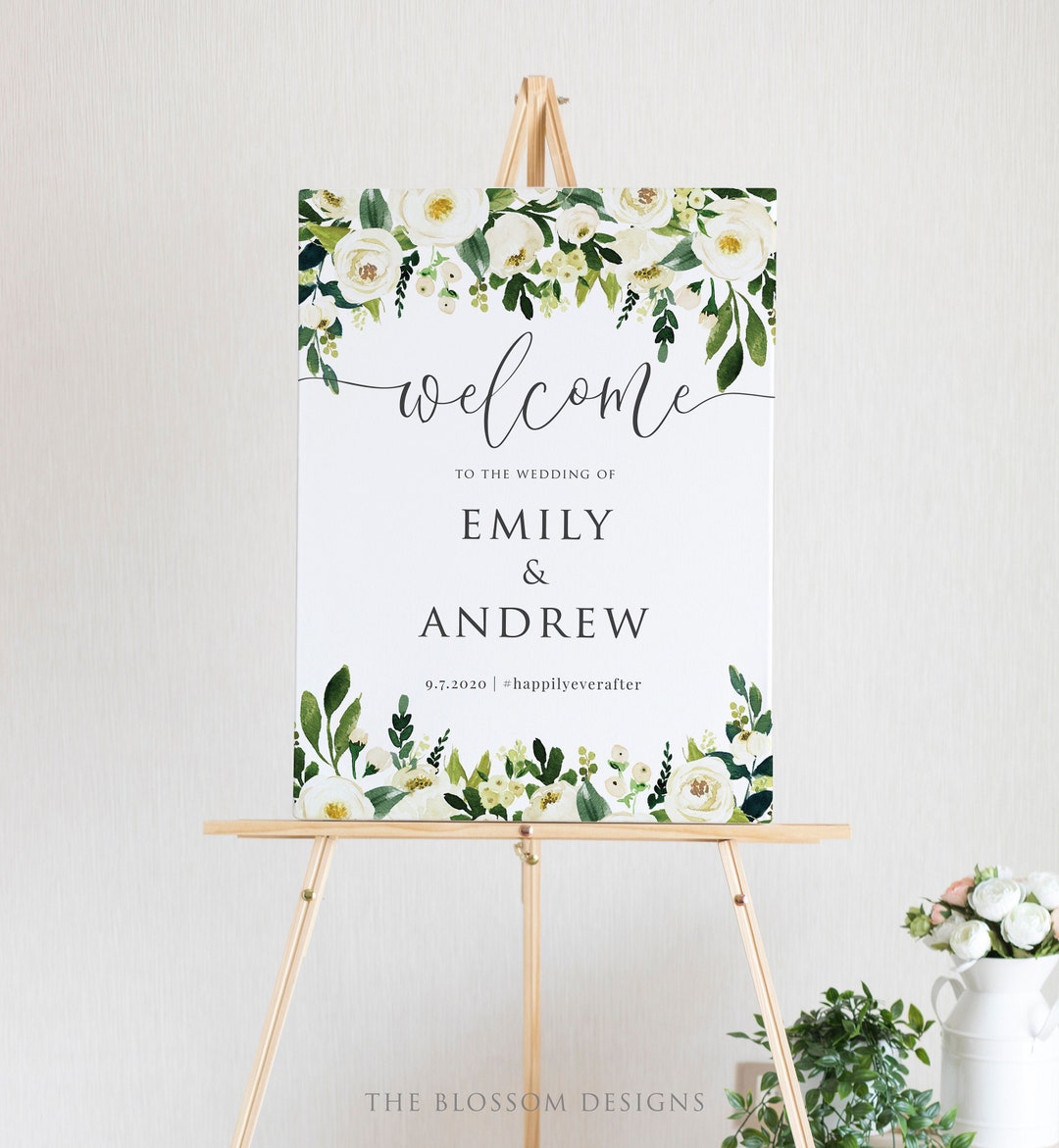 Wedding Welcome Sign, Wedding Welcome Sign Printable, Rustic Wedding ...