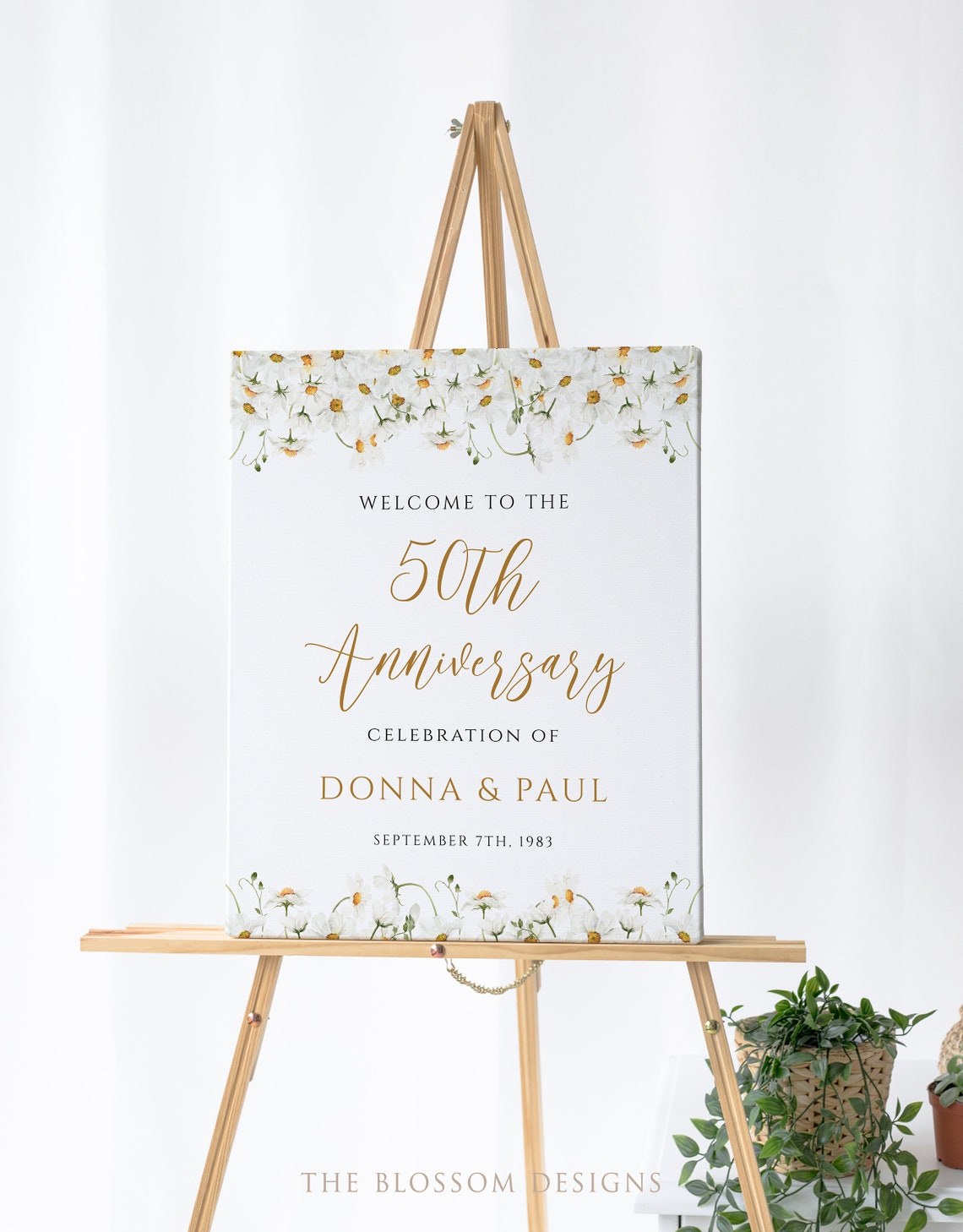 Anniversary Party Welcome Sign Daisy Anniversary Sign - Etsy