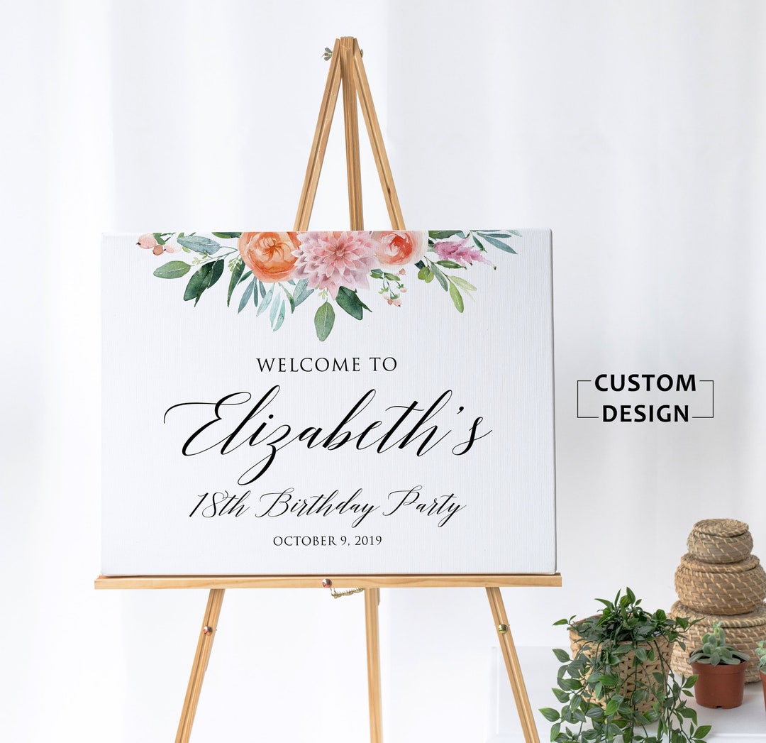 Birthday Welcome Sign, Rustic Birthday Signs Printable, Birthday Party ...