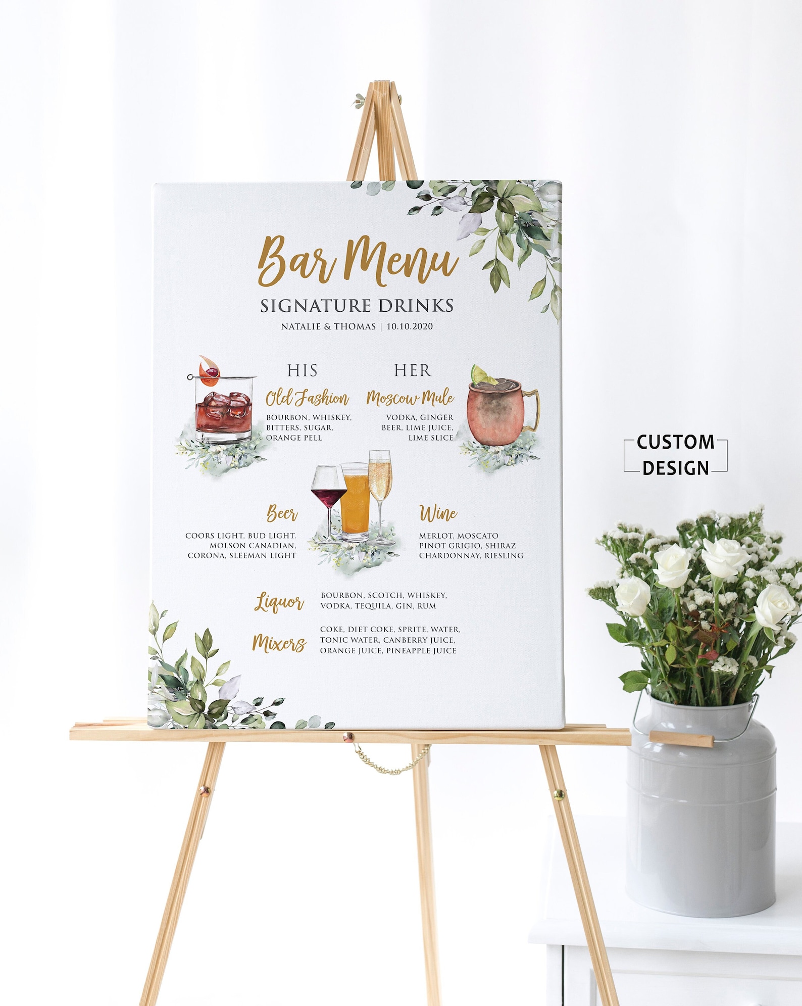 Bar Menu Signs Signature Drink Bar Menu Wedding Bar Menu - Etsy