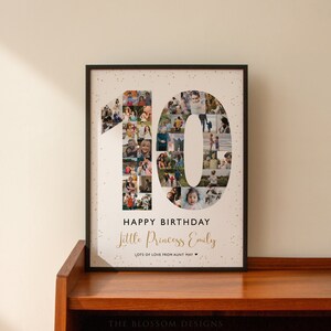 Custom 10th Birthday Gift, Number 10 Photo Collage, 10th Birthday Gift ...