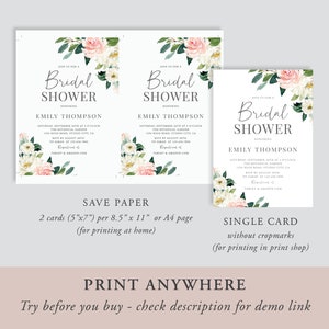 Bush Pink Bridal Shower Invitation Template Bridal Shower - Etsy