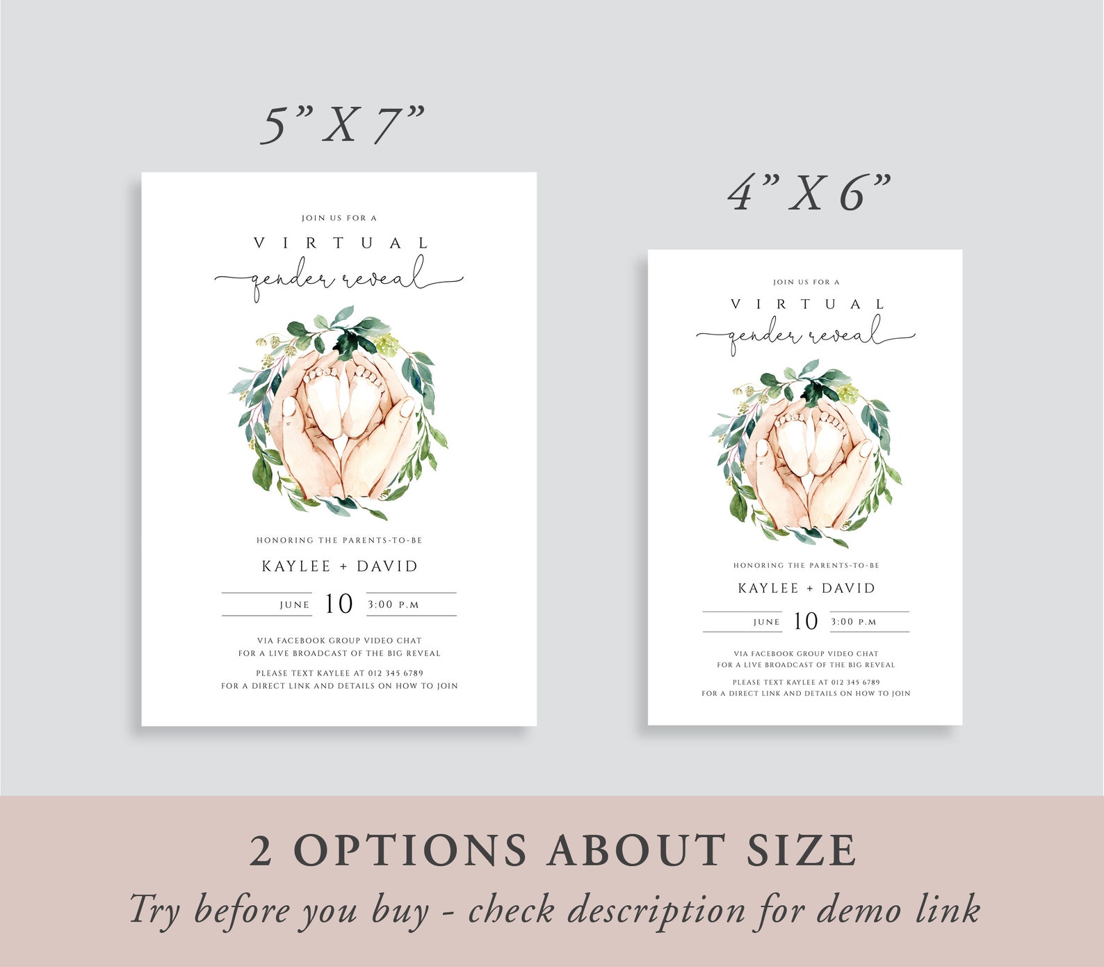 Virtual Gender Reveal Invitation Template, Social Distance Gender ...