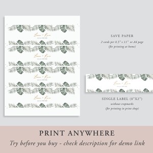 Tropical Water Bottle Label Template Editable Water Label - Etsy