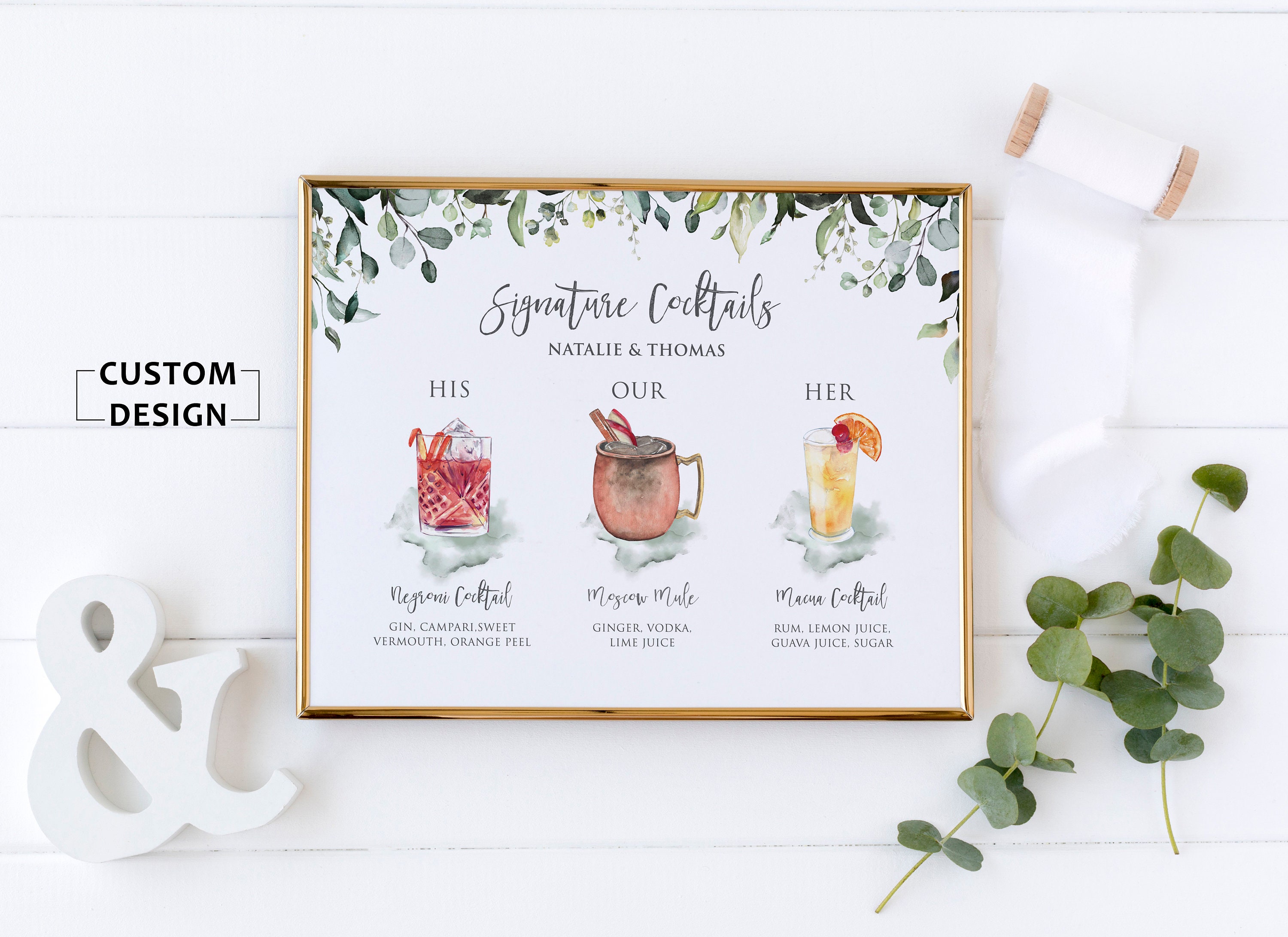 Signature Cocktails Signs, Signature Drinks Bar Menu, Wedding Bar Menu ...