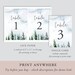 Pine Tree Table Number Template Christmas Table Number - Etsy