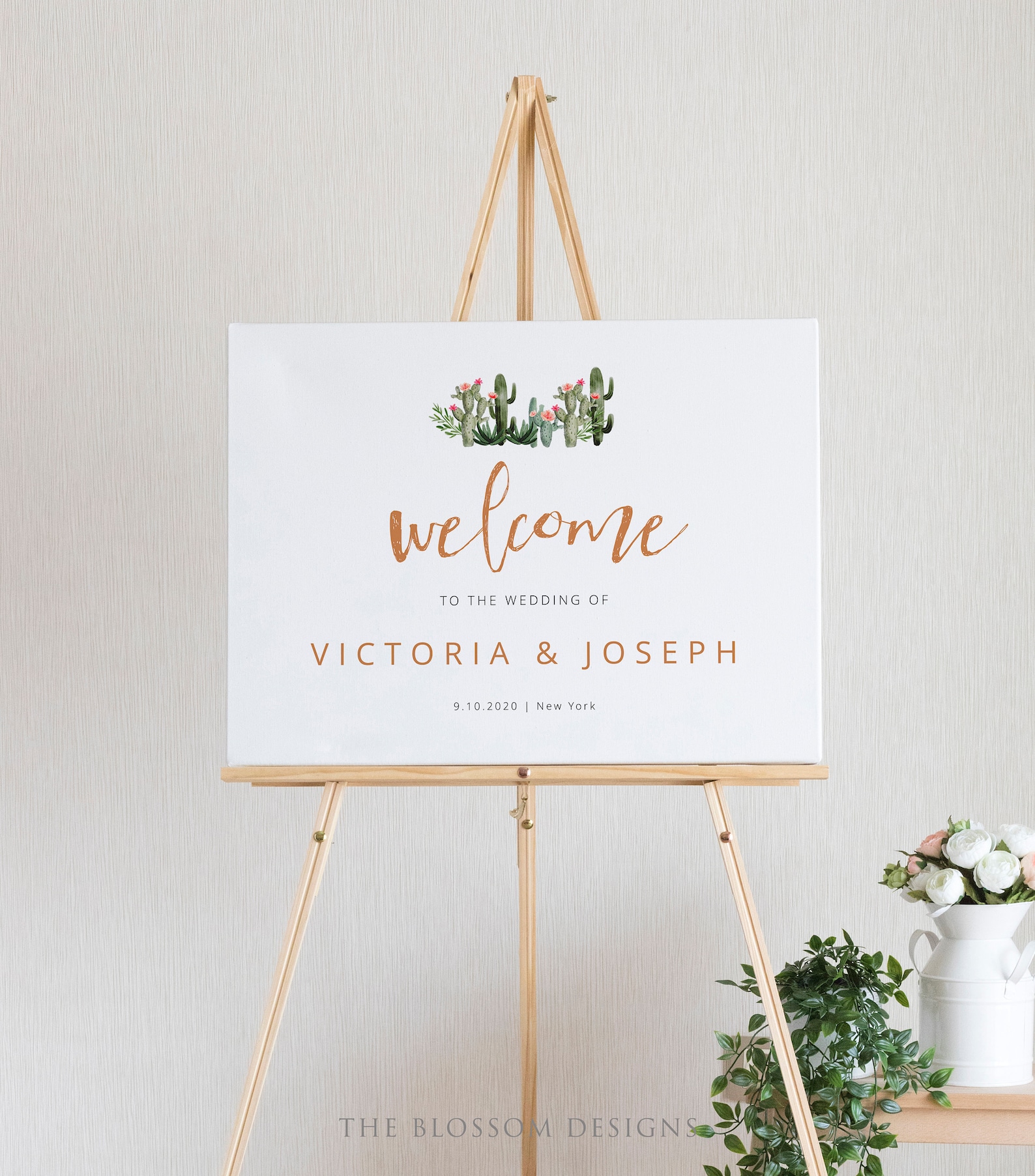 Cactus Wedding Welcome Sign Template, Desert Summer Decor (digital ...