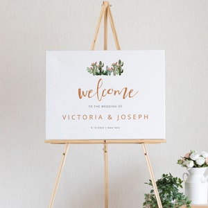 Cactus Wedding Welcome Sign Template, Cactus Wedding Welcome Sign ...