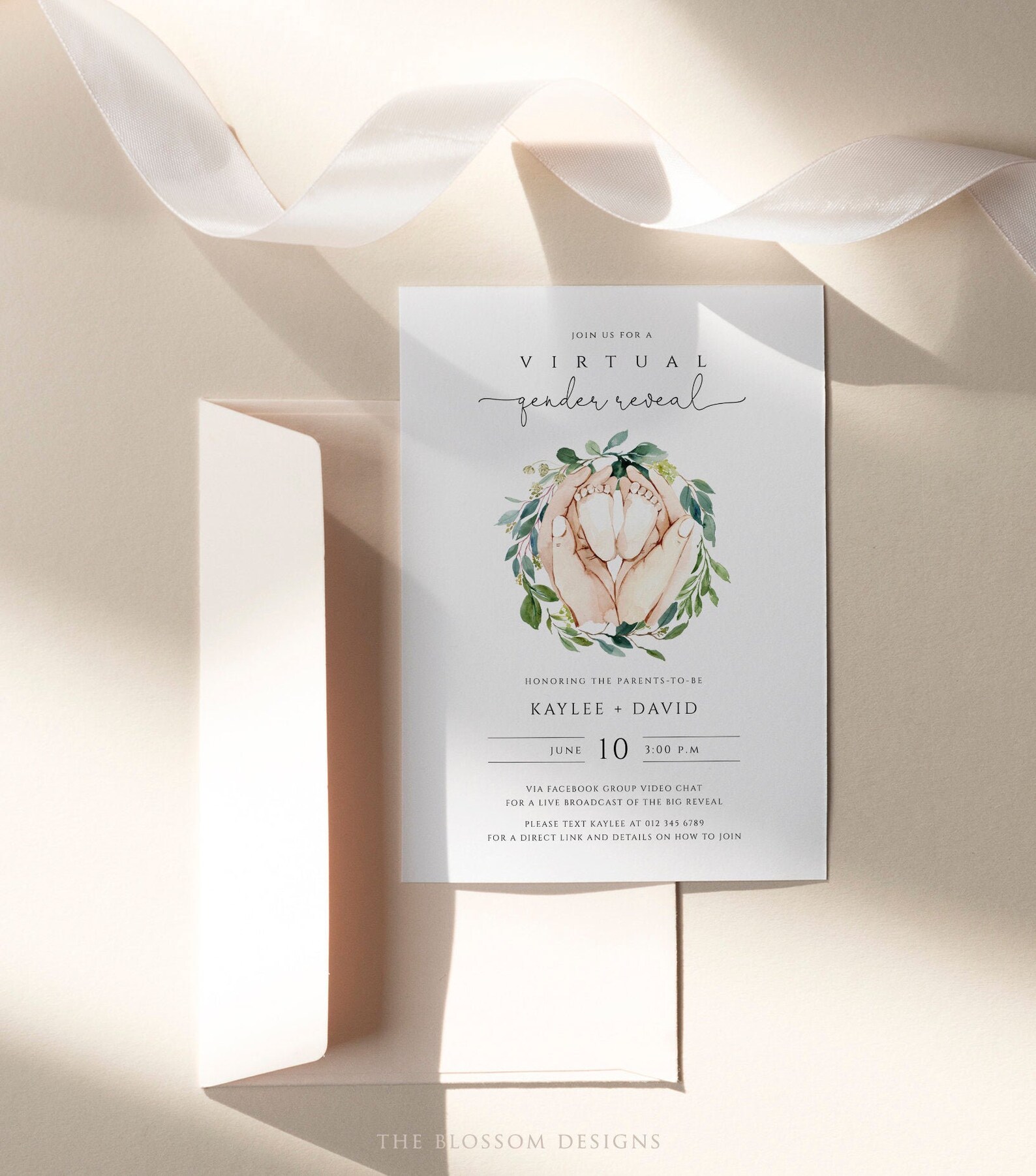 Virtual Gender Reveal Invitation Template, Social Distance Gender ...