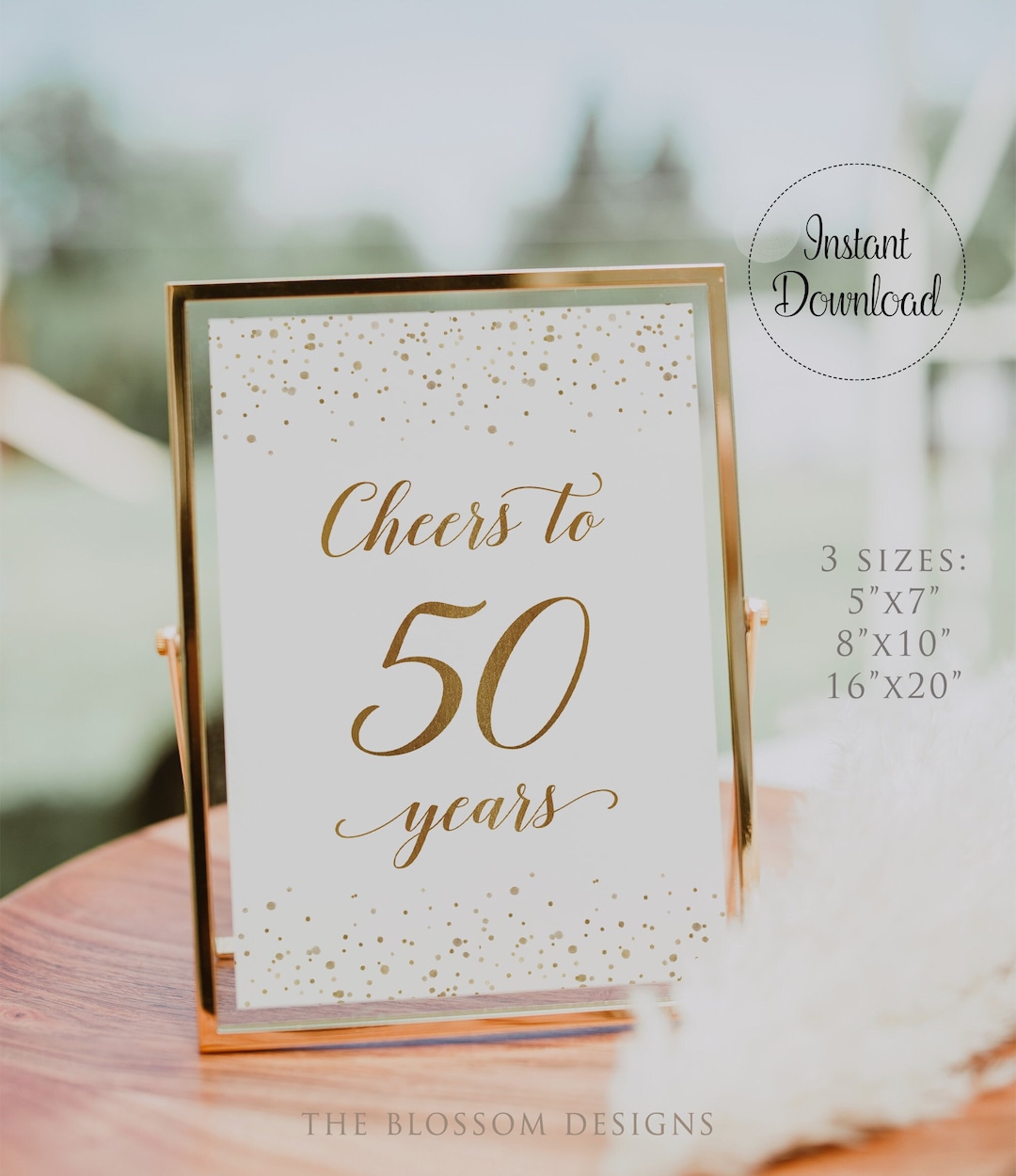 Cheers to 50 Years Sign, 50th Anniversary Decoration, Gold Wedding ...