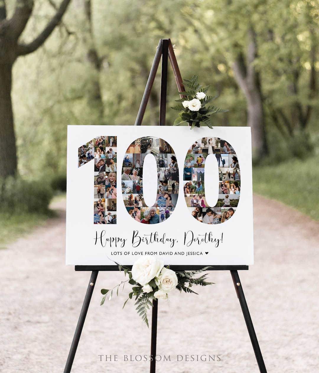 Custom 100th Birthday Gift, Number 100 Picture Collage, 100th ...