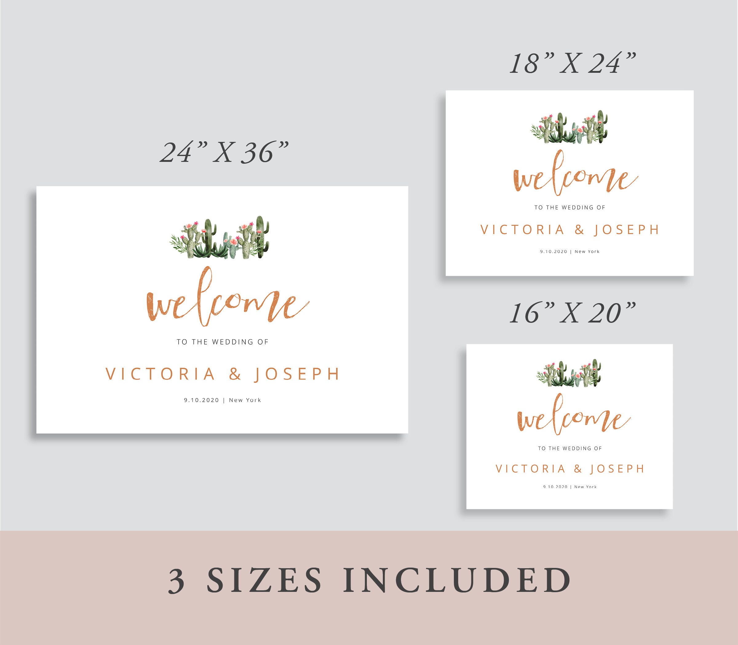 Cactus Wedding Welcome Sign Template Cactus Wedding Welcome - Etsy
