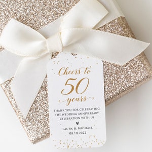 50th Anniversary Favors Tag, Cheers to 50 Years Tag, 50th Anniversary ...