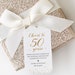 50th Anniversary Favors Tag, Cheers to 50 Years Tag, 50th Anniversary ...