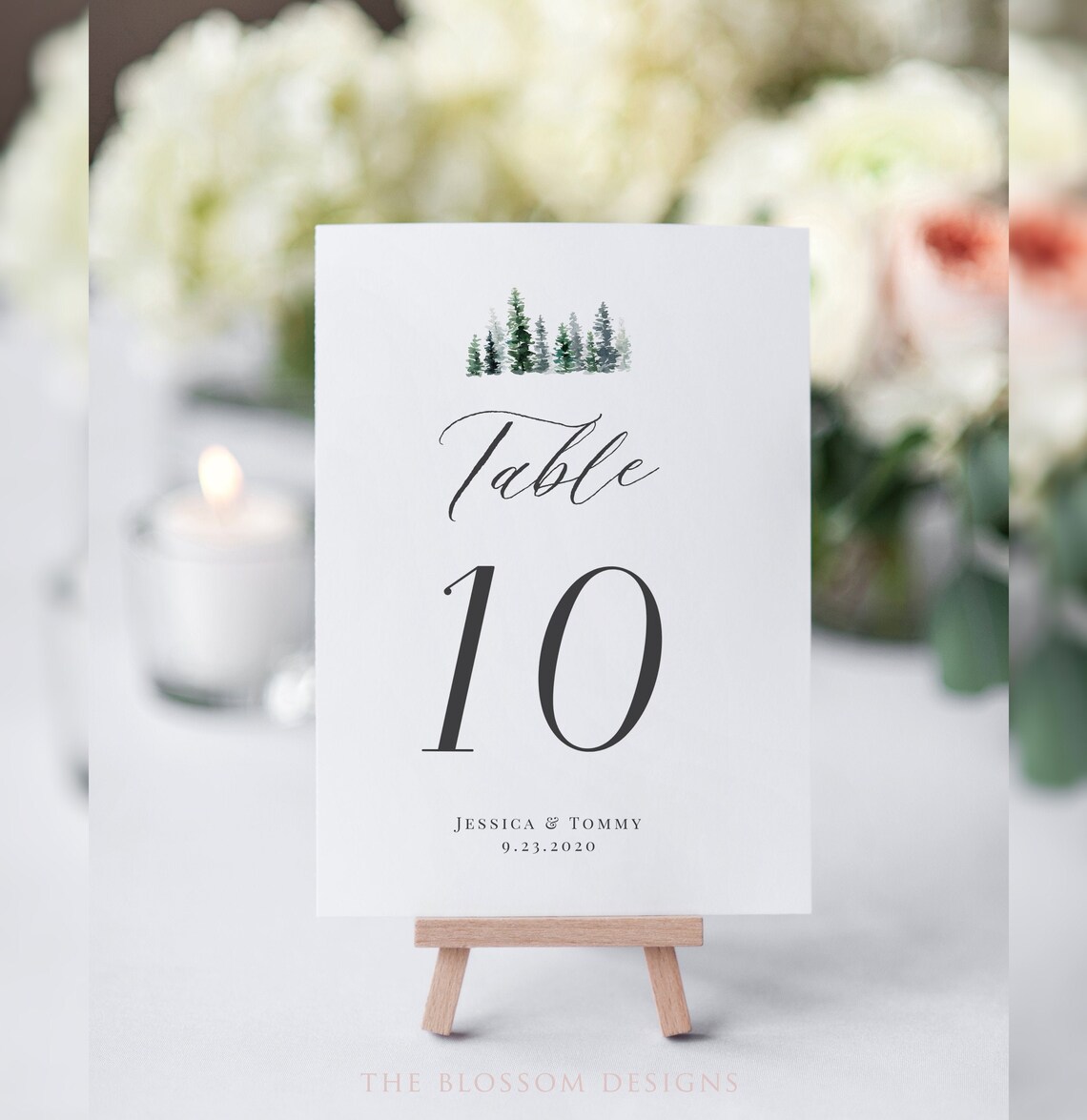 Pine Tree Table Number Template Christmas Table Number - Etsy