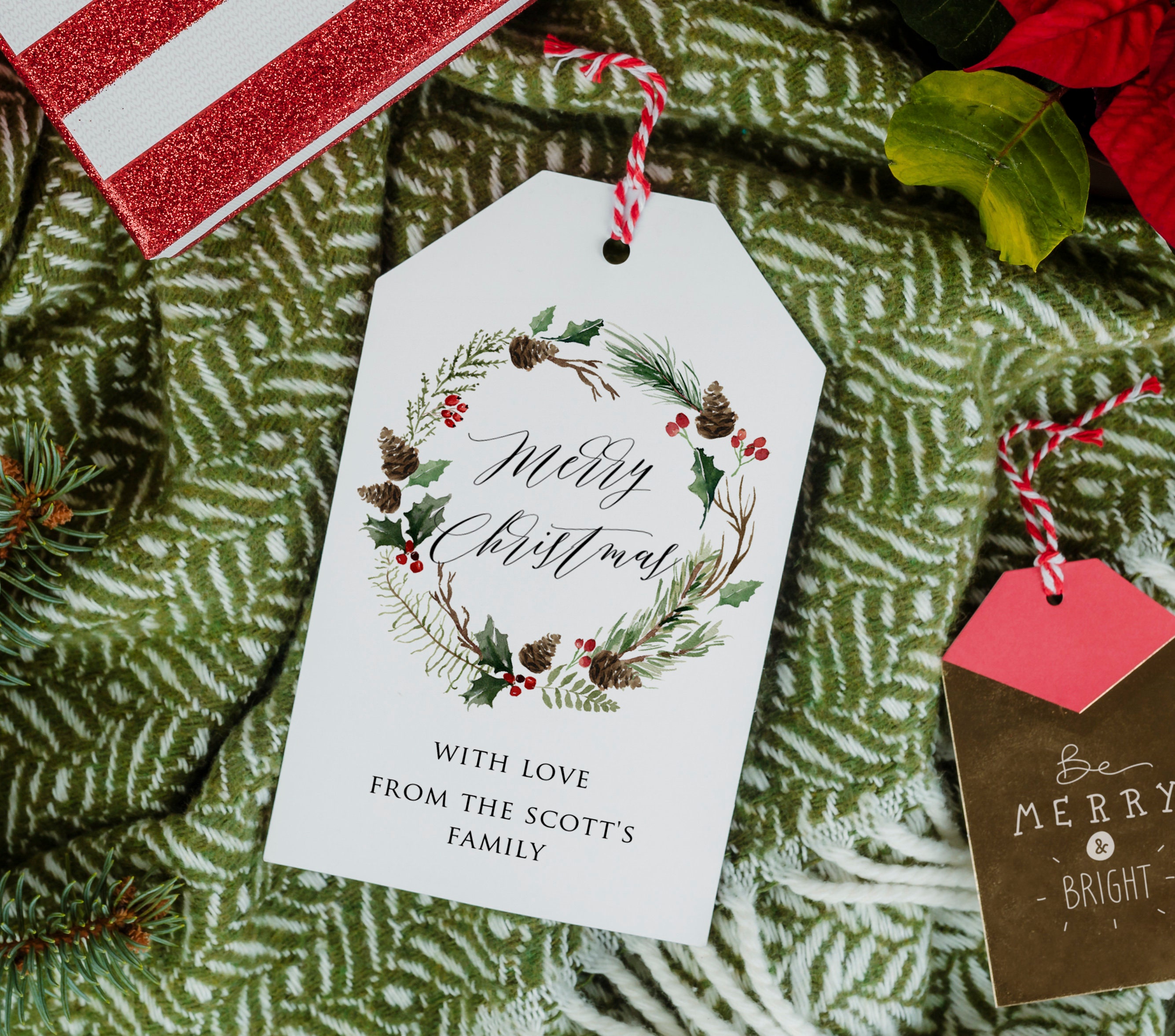 Christmas Tag Template Rustic Christmas Gift Tags - Etsy