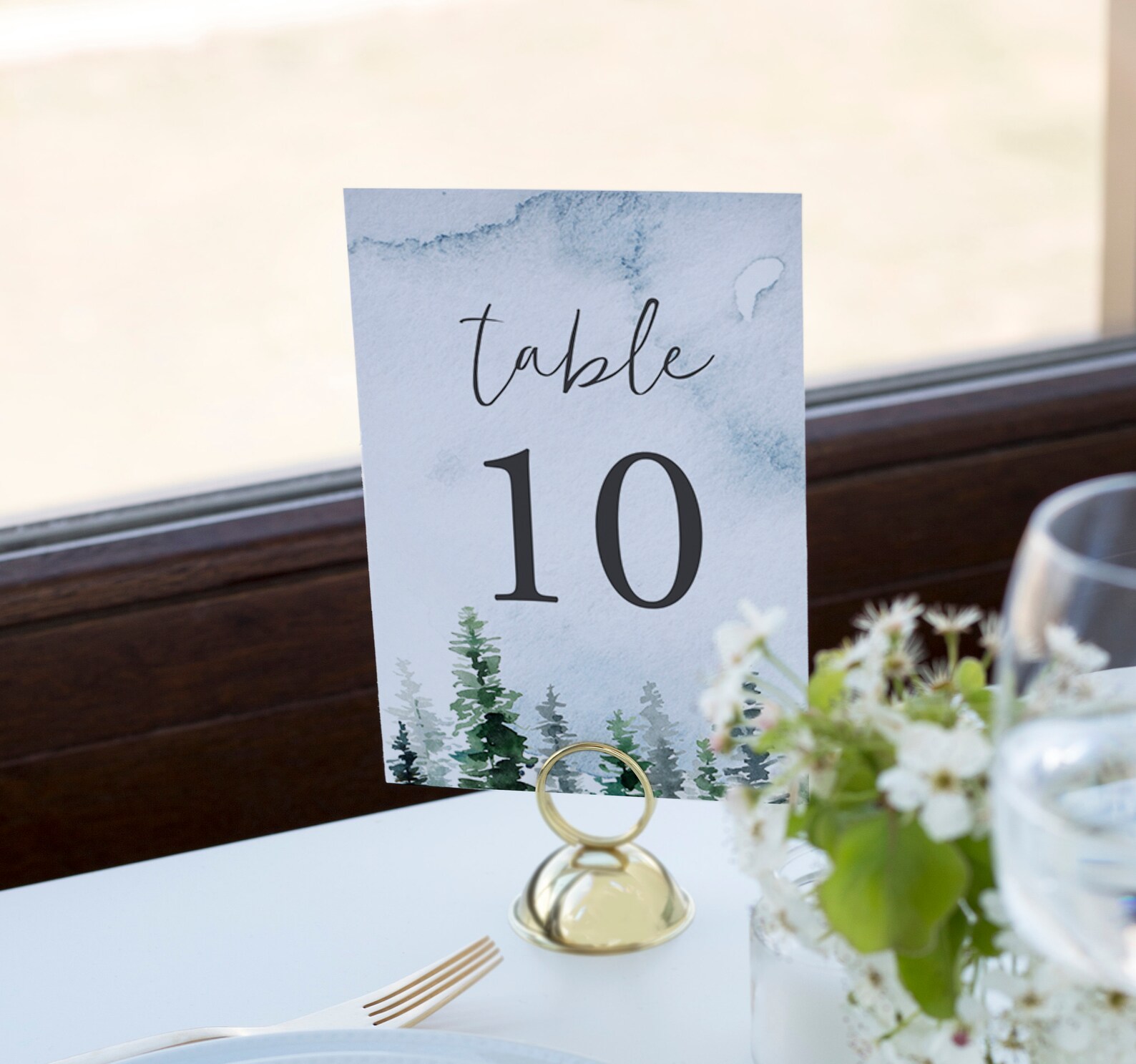 Pine Tree Table Number Template Christmas Table Number | Etsy