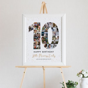 Custom 10th Birthday Gift, Number 10 Photo Collage, 10th Birthday Gift ...