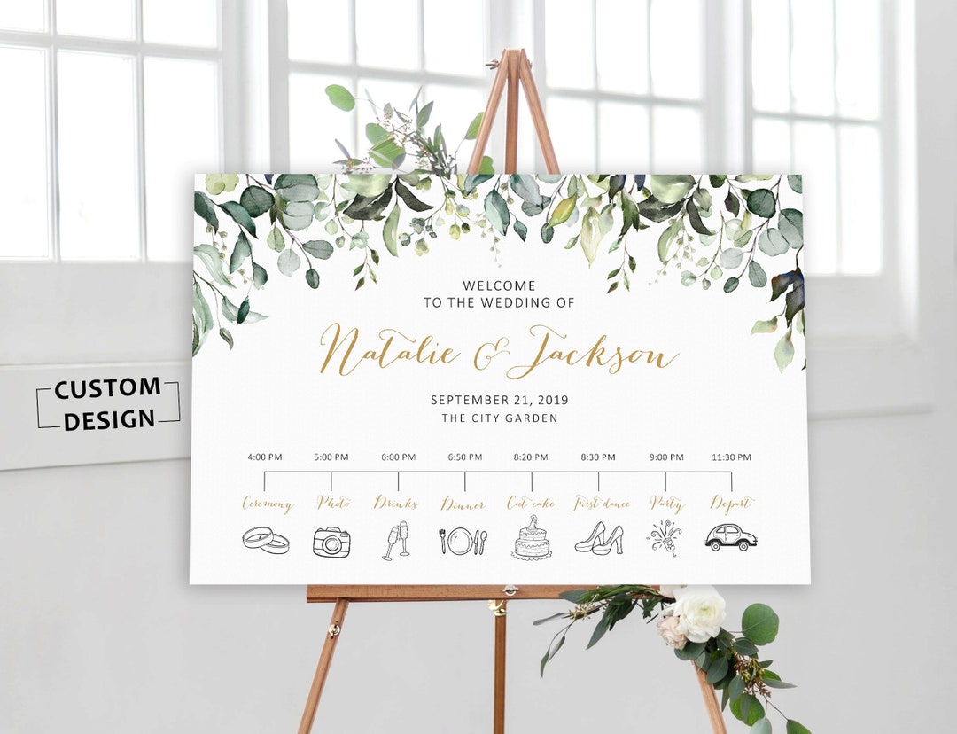 Wedding Welcome Timeline Sign, Printable Wedding Timeline Sign ...