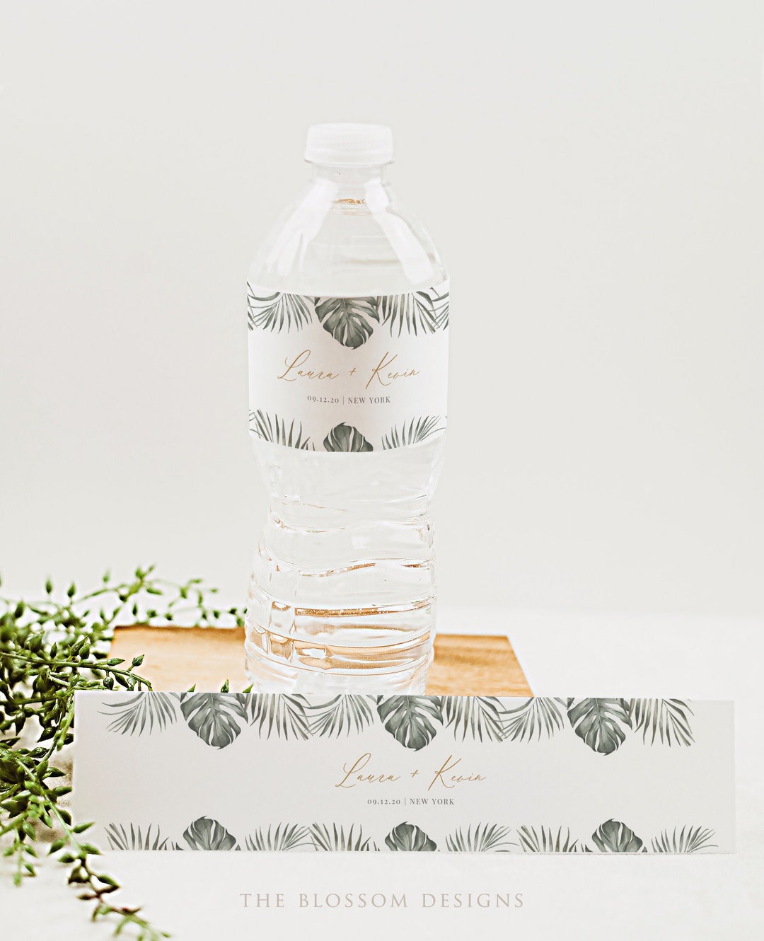 Tropical Water Bottle Label Template Editable Water Label - Etsy