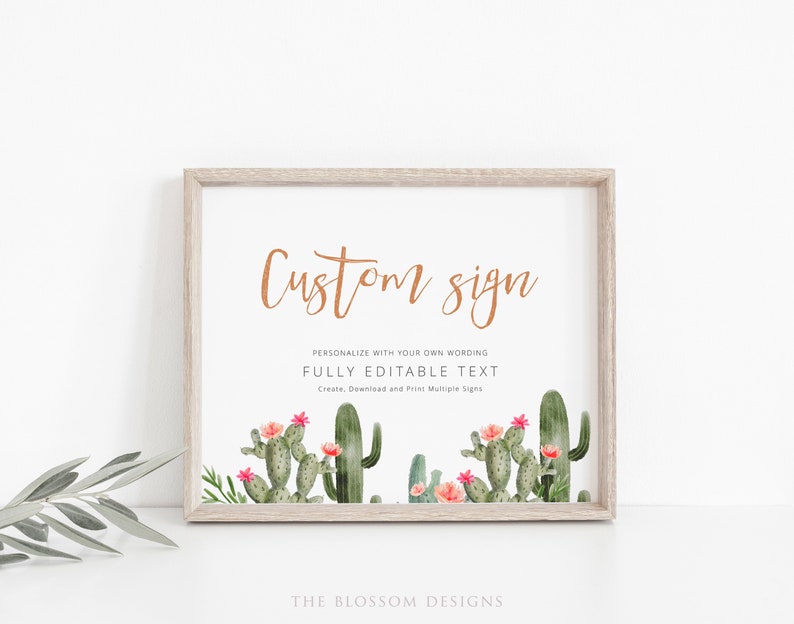 Cactus Wedding Sign Template Self-Editing Template Create | Etsy