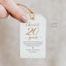 20th Anniversary Favor Tag, Cheers to 20 Years, Editable Template ...