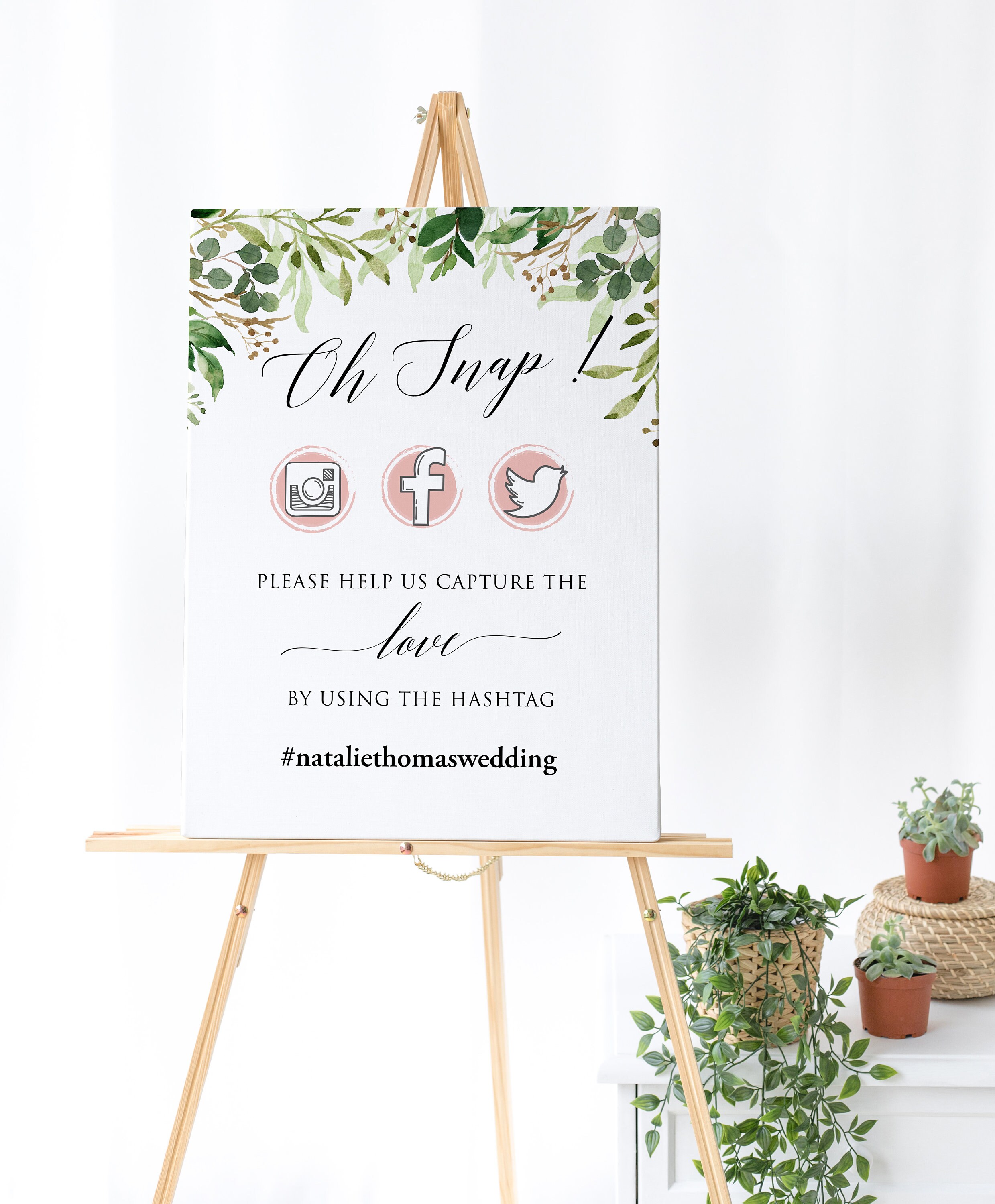 Oh Snap Wedding Sign Wedding Sign Hashtag Wedding Sign | Etsy