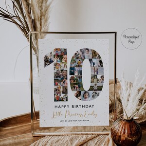Custom 10th Birthday Gift, Number 10 Photo Collage, 10th Birthday Gift ...
