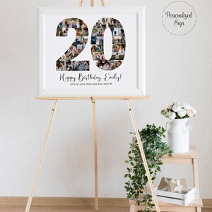 Custom 20th Birthday Gift, Number 20 Photos Collage, 20th Birthday ...
