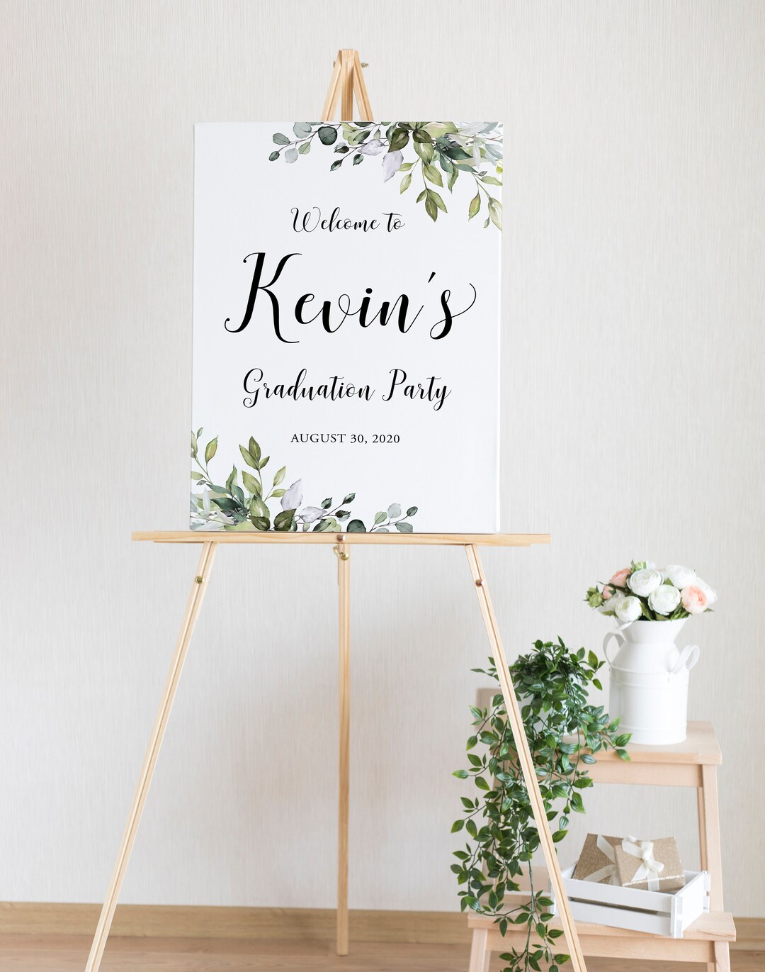 Greenery Graduation Party Sign, Welcome to Graduation Party Sign ...