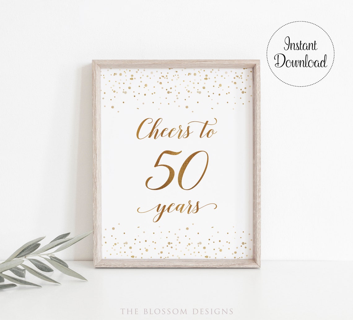 Cheers to 50 Years Sign Confetti Cheers to 50 Years Sign - Etsy