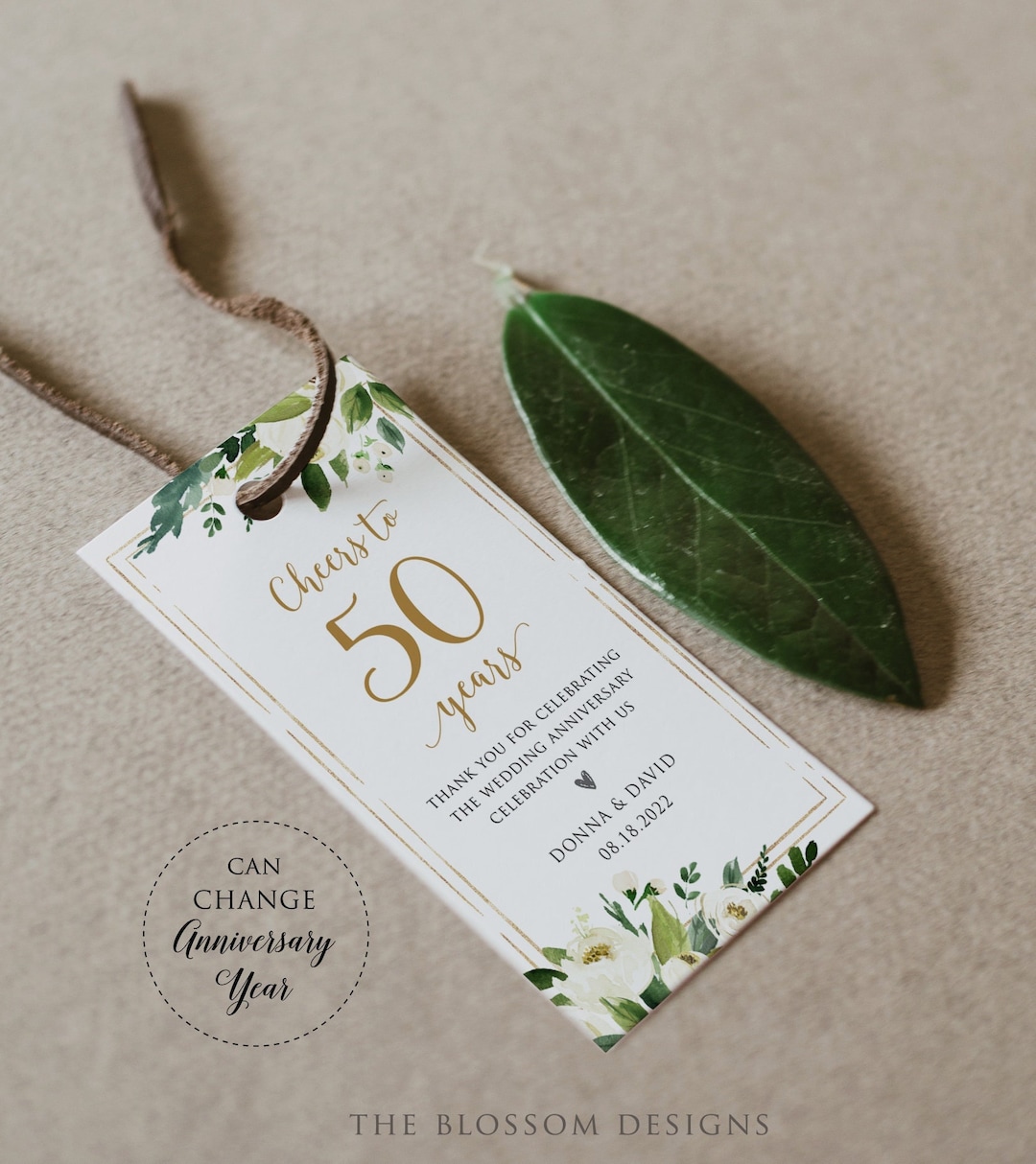 50th Anniversary Favors Tag, Any Years, Cheers to 50 Years Tag ...