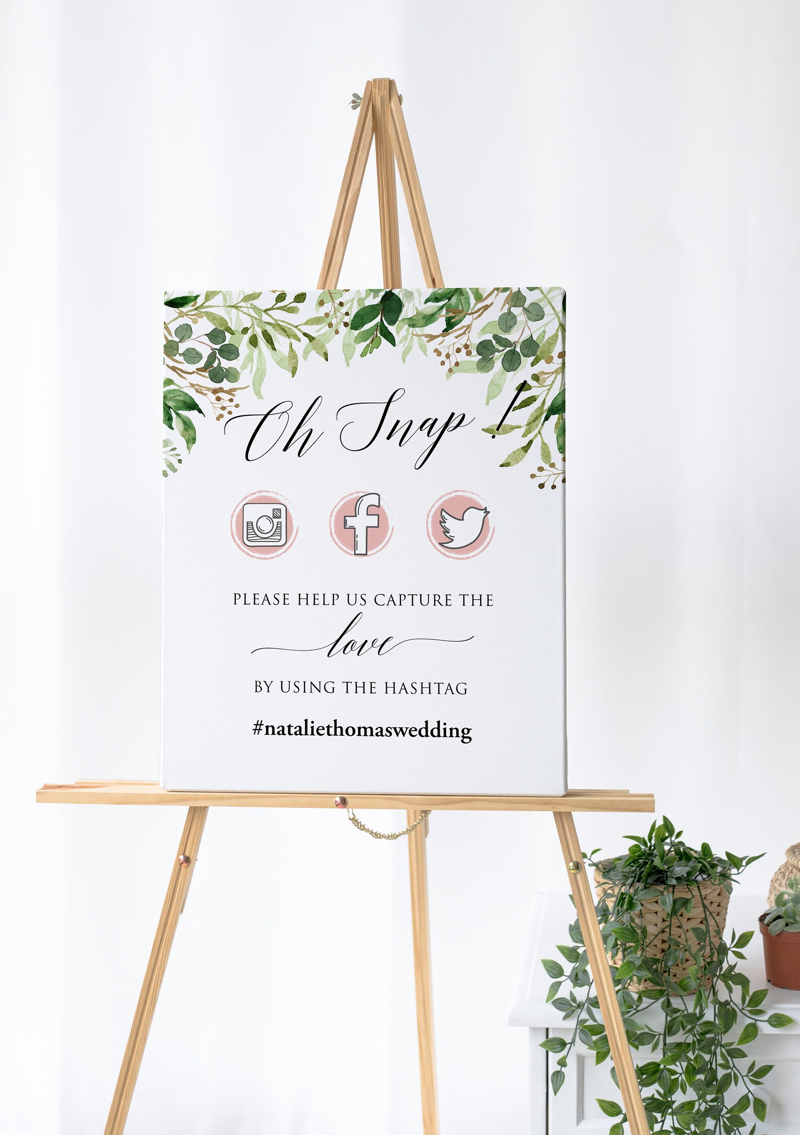 Oh Snap Wedding Sign Wedding Sign Hashtag Wedding Sign | Etsy