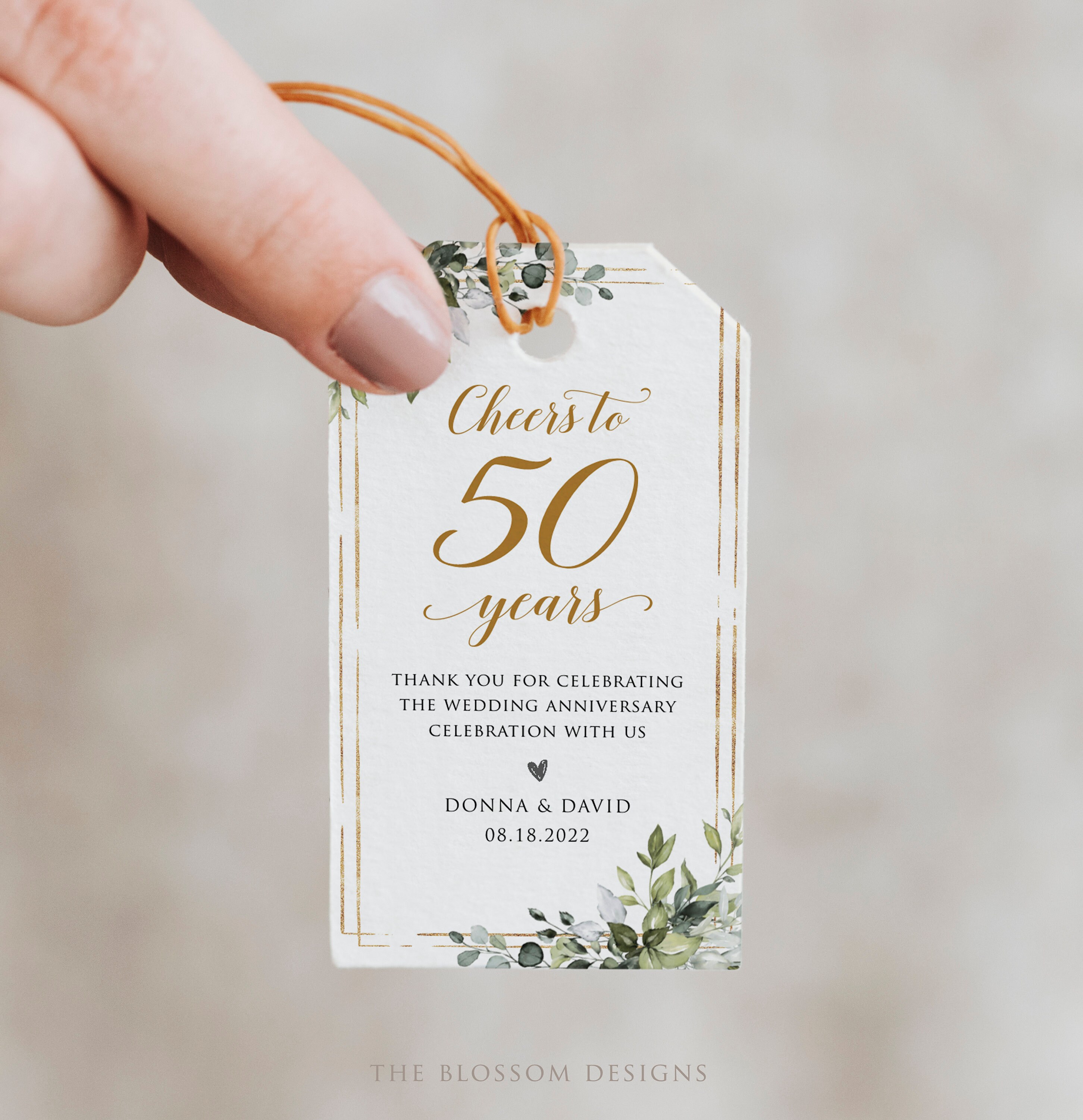 50th Anniversary Favors Tag Cheers to 50 Years Tag - Etsy