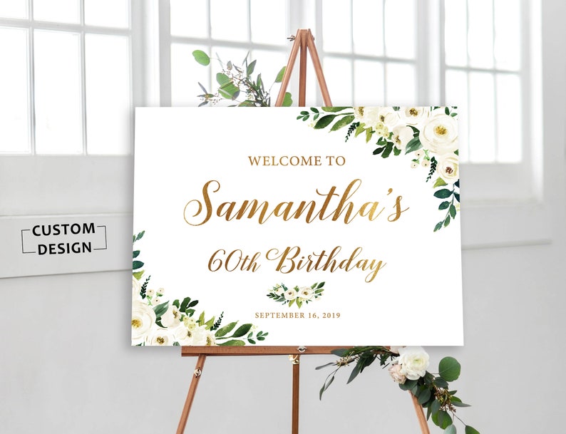 Birthday Welcome Sign Rustic Birthday Signs Printable - Etsy