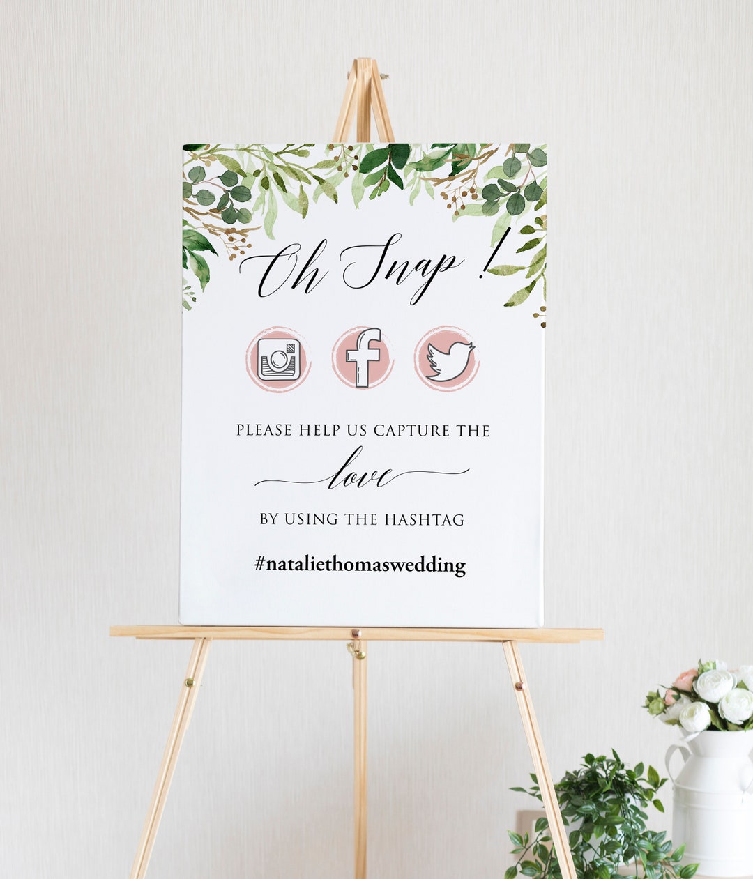 Oh Snap Wedding Sign Wedding Sign Hashtag Wedding Sign - Etsy